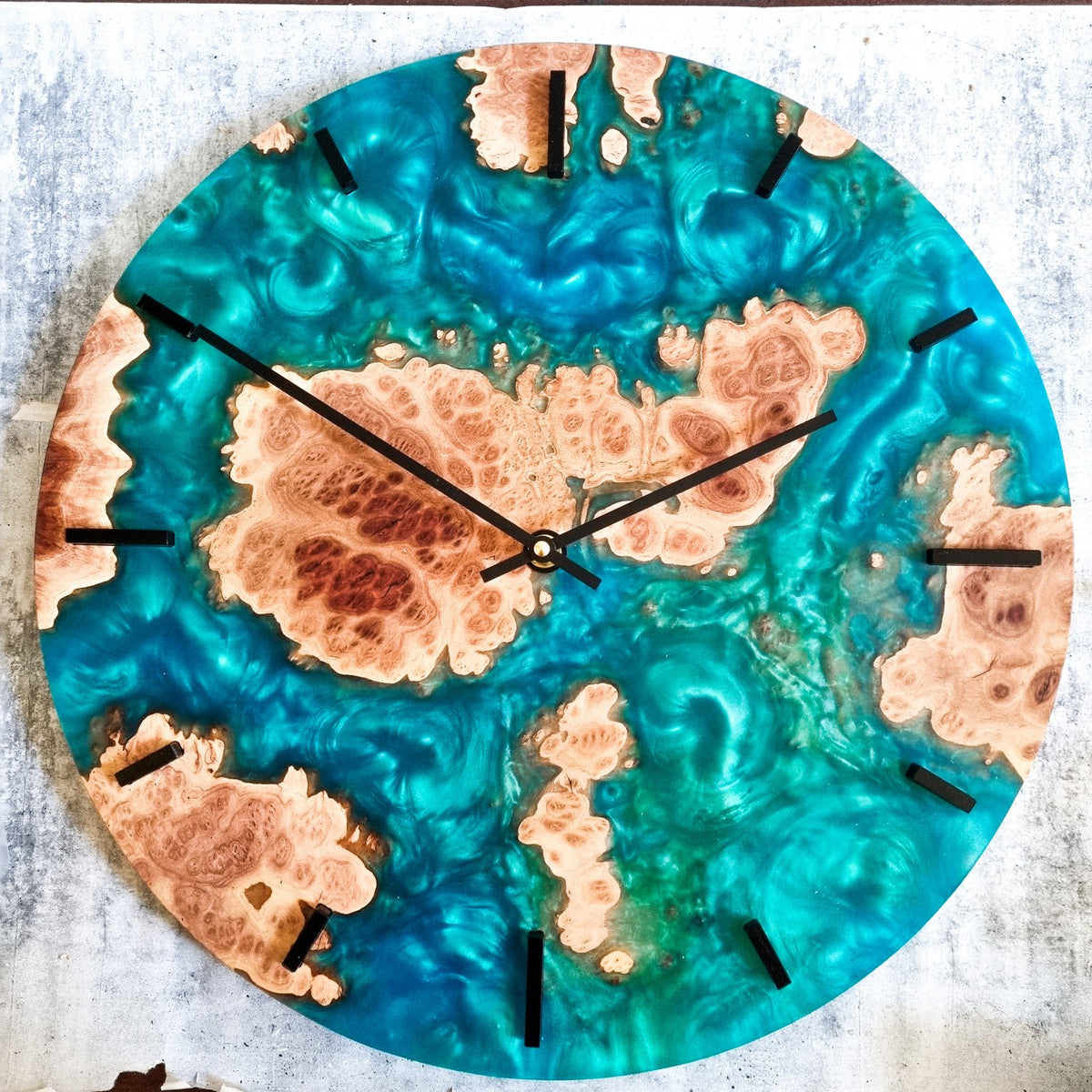 Pre-Order Wood and resin wall clock – River Timber Designs
