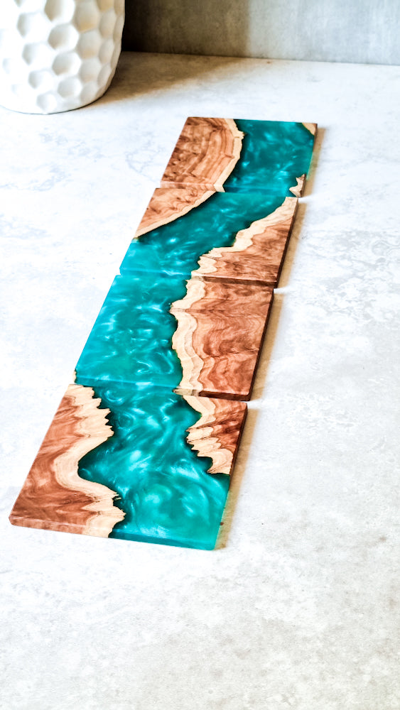 Pre-Order Wood and Resin Coasters – River Timber Designs